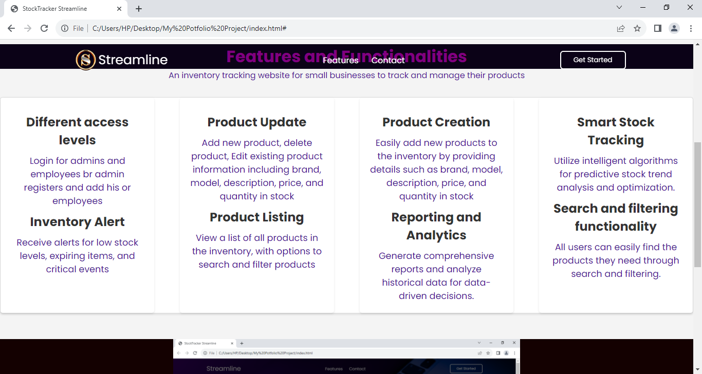 Streamline Stock Tracker